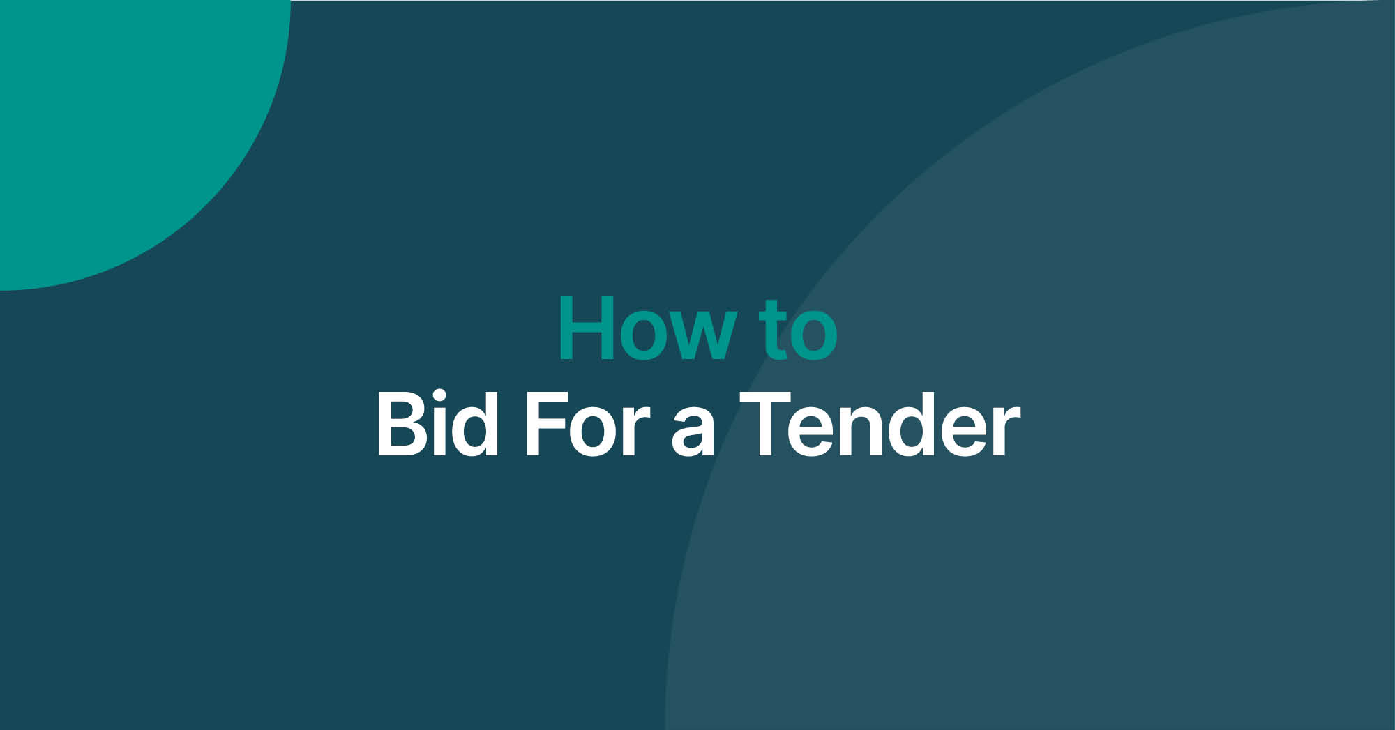 How to bid for a tender: starting with what you already know